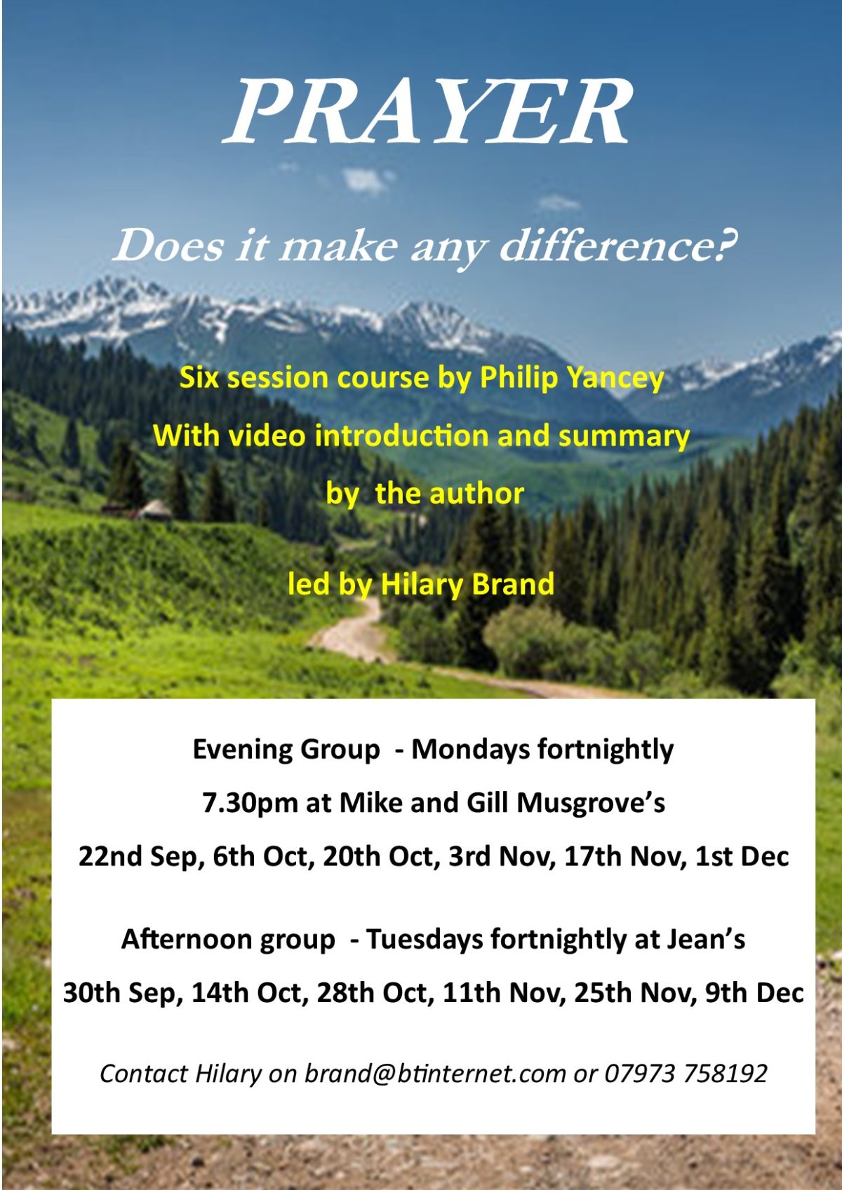 prayer course dates | Marsh Green URC
